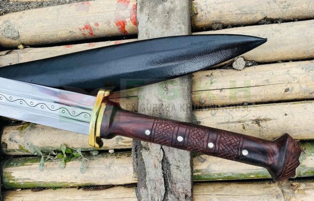 24" Viking Sword Hand Forged Double Edged Folded Carbon Steel Leaf ...