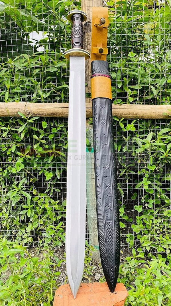 25″ Ancient Viking Sword | Handmade Tactical Double Edge Sword